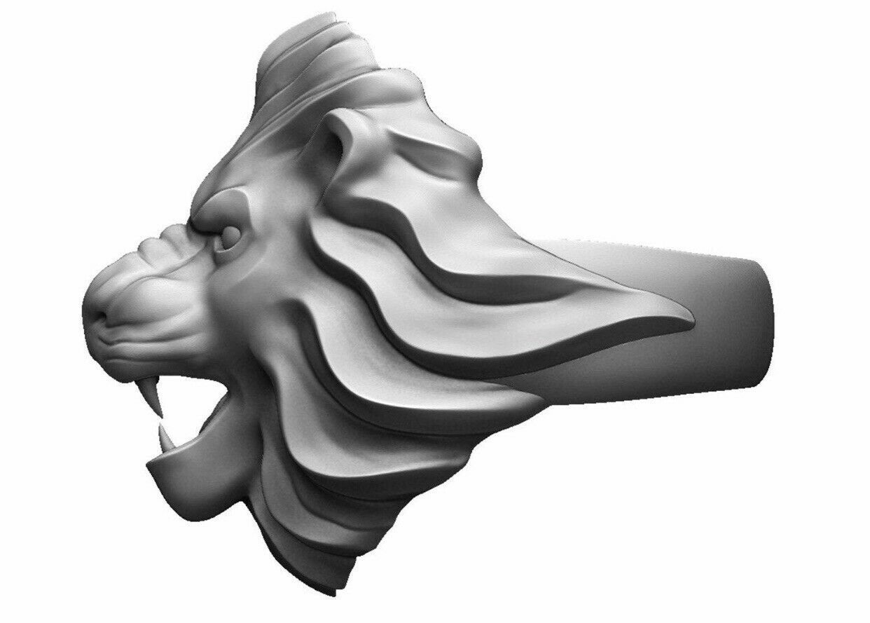 Lion Ring 3D File CAD Design - Etsy