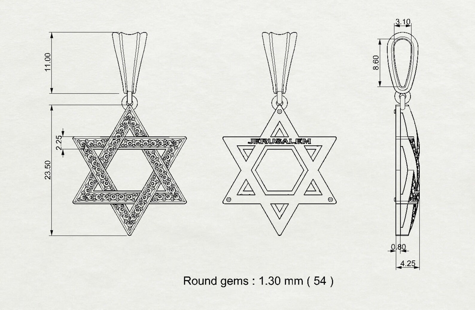 Star of David Pendant 3D CAD Digital Model STL File - Etsy