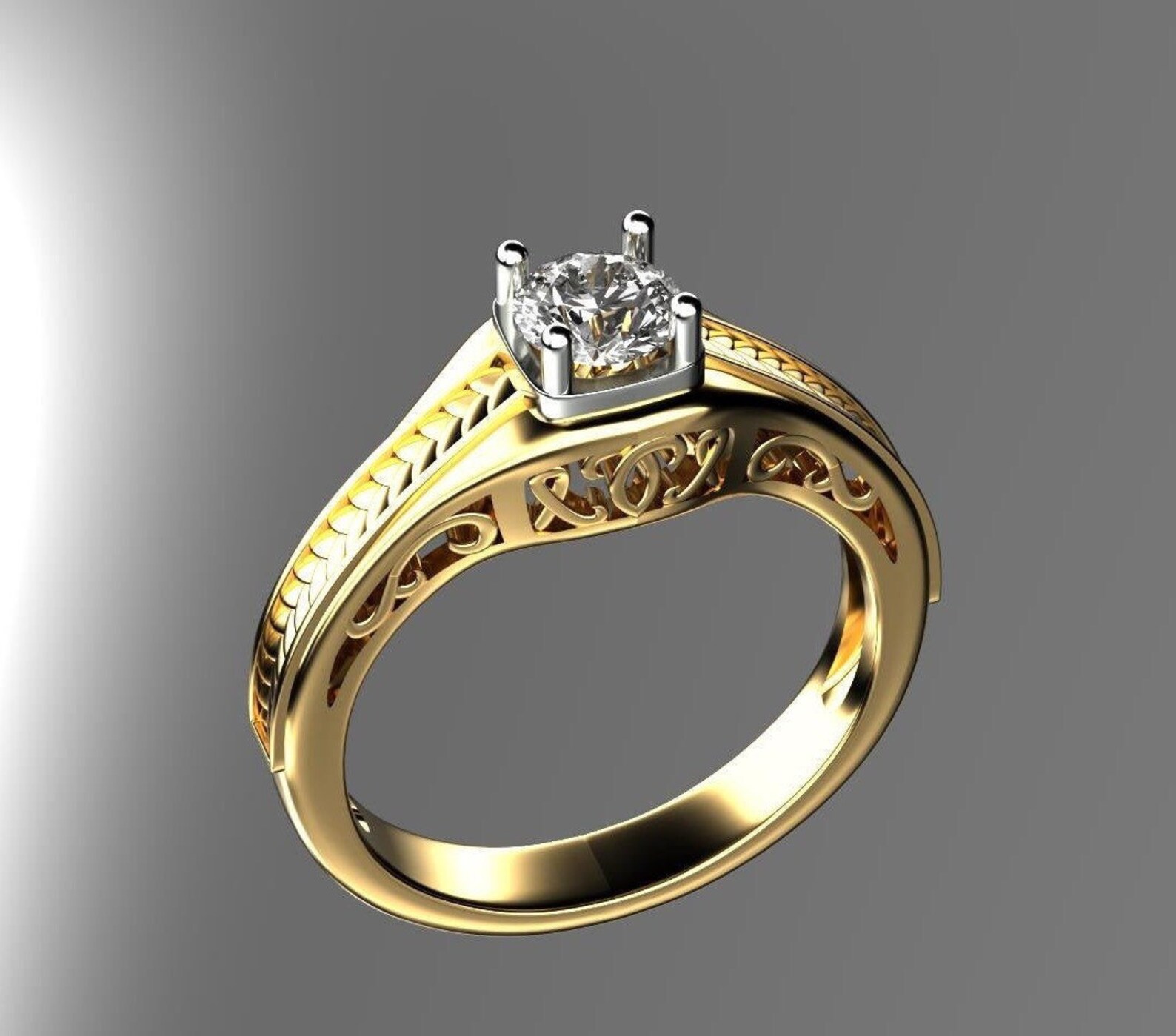 Solitaire Ring STL Printable File 3D Model CAD Design - Etsy