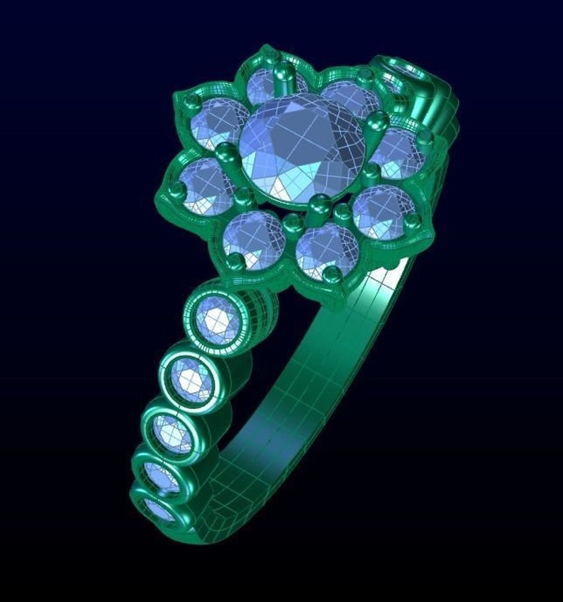 Flower Ring 3D CAD Digital File - Etsy