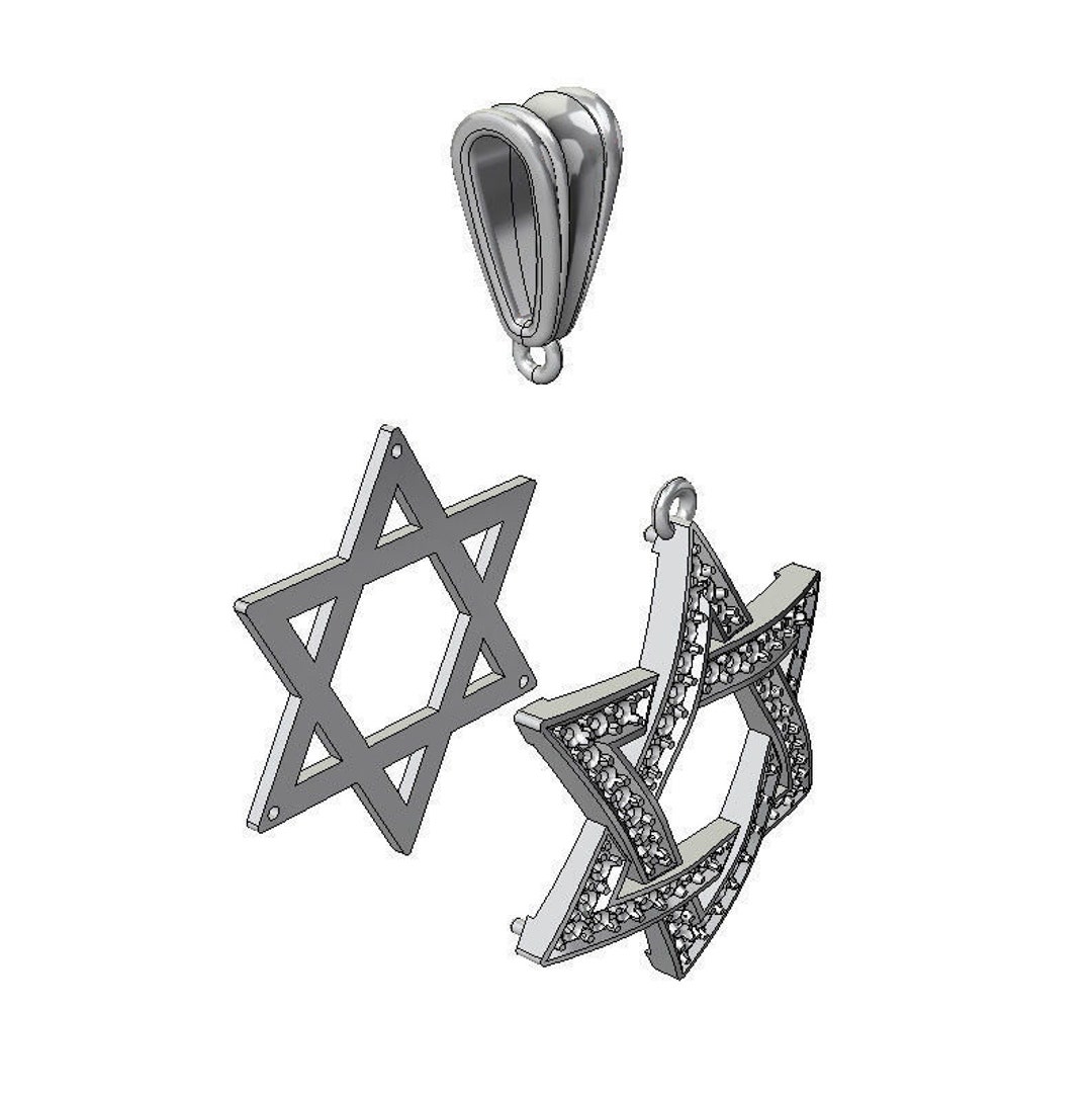 Star of David Pendant 3D CAD Digital Model STL File - Etsy