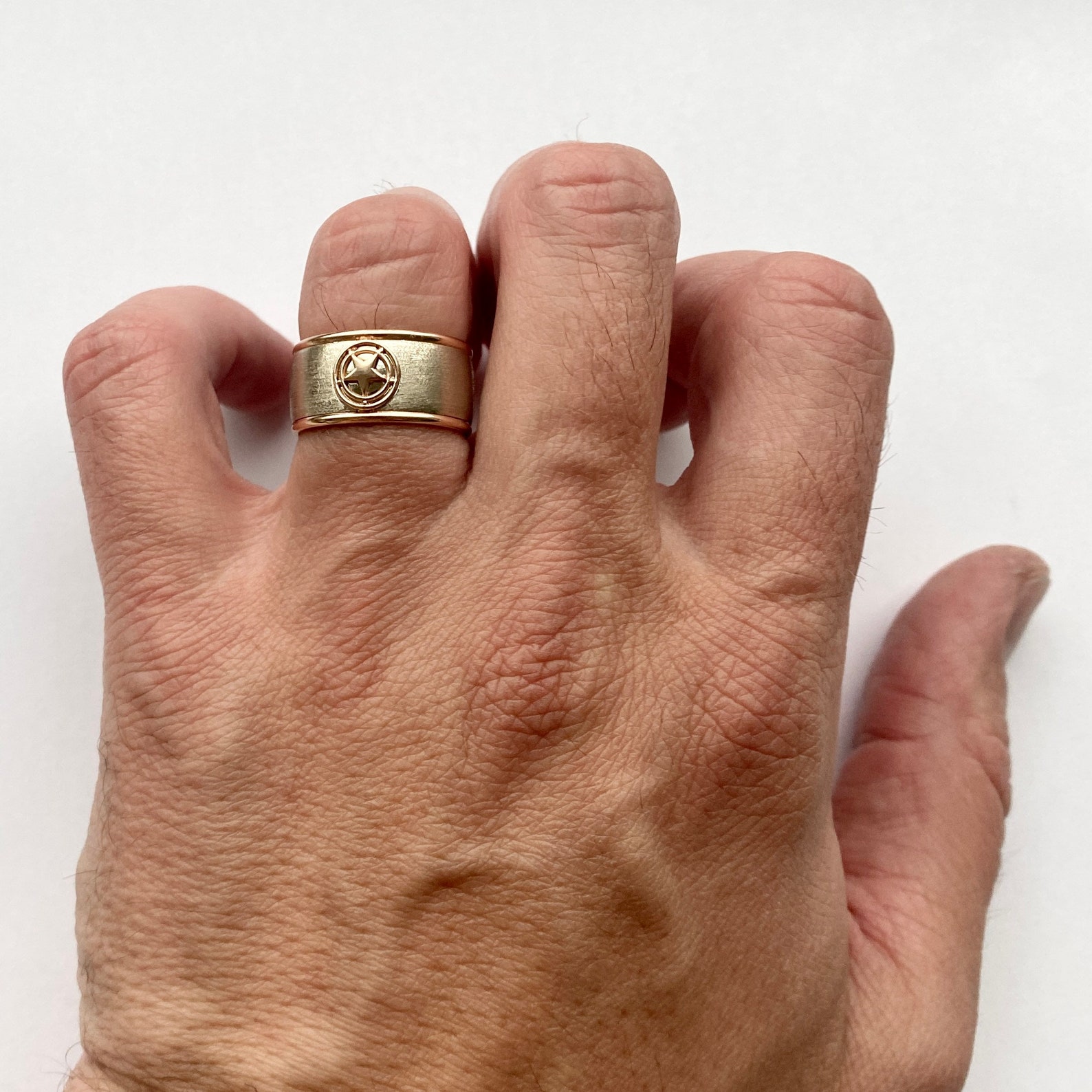 Captain America Platinum & Gold Band Ring - Etsy