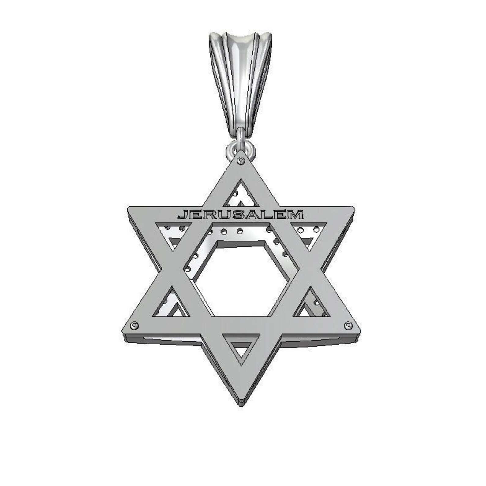 Star of David Pendant 3D CAD Digital Model STL File - Etsy