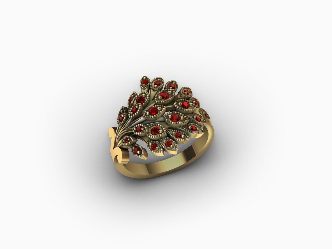 Peacock Ring 3D CAD Digital Model - Etsy