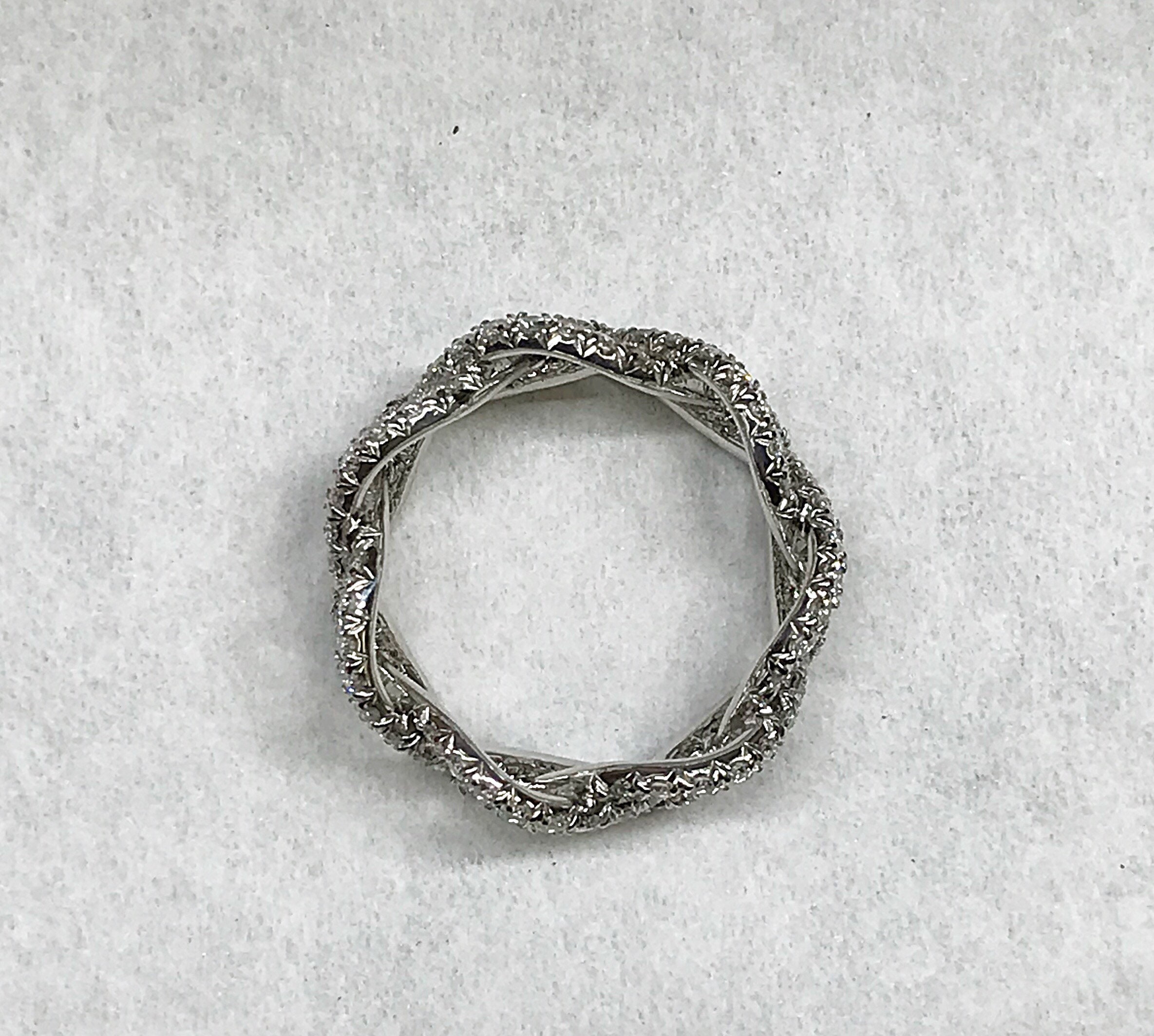 Platinum Wheat Infinity Band With All a Round Pave Diamonds - Etsy