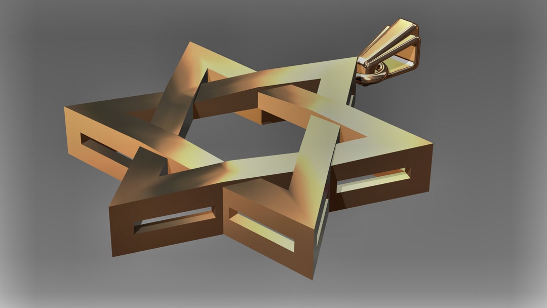 Star of David Pendant 3D CAD Model STL File - Etsy