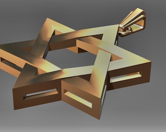 Star of David Pendant 3D CAD Digital Model STL File | Etsy