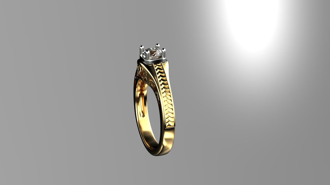 Solitaire Ring STL Printable File 3D Model CAD Design - Etsy