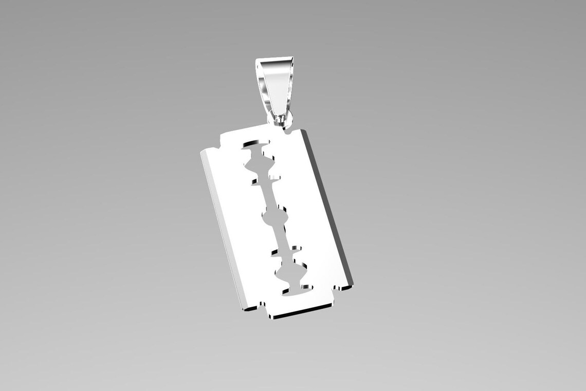 Modern Razor Blade Pendant 3D CAD Model - Etsy