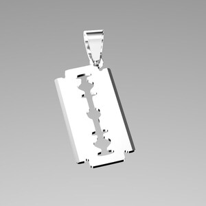 Modern Razor Blade Pendant 3D CAD Model - Etsy