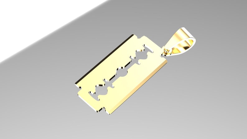Modern Razor Blade Pendant 3D CAD Model - Etsy