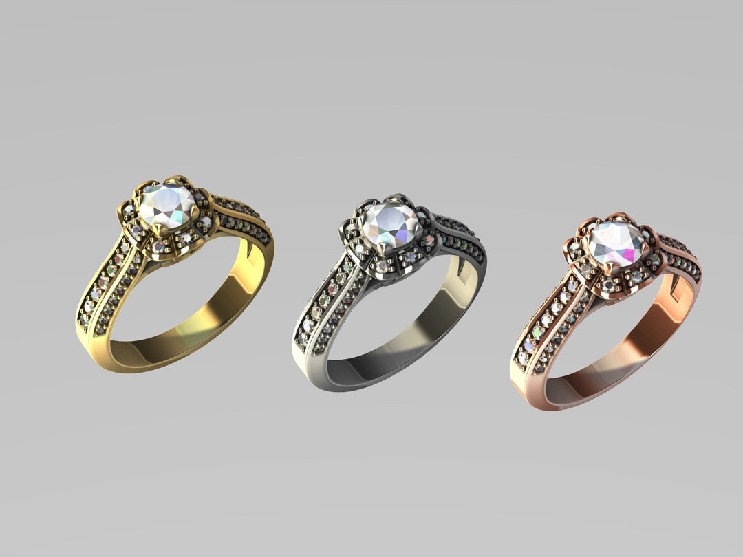 Solitaire Engagement Ring 3D CAD Digital Model - Etsy