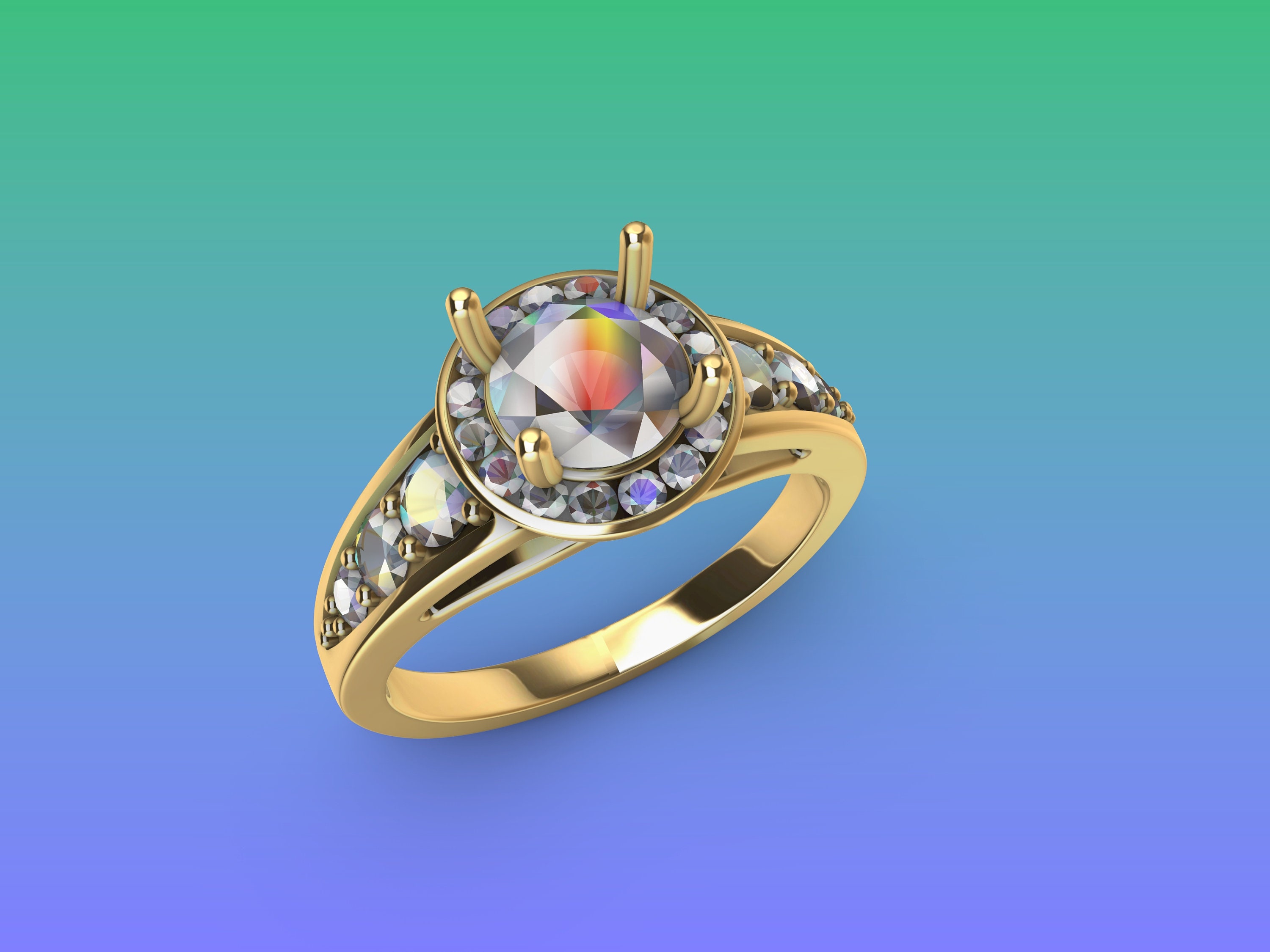 Solitaire Engagement Ring 3D CAD Digital Model - Etsy