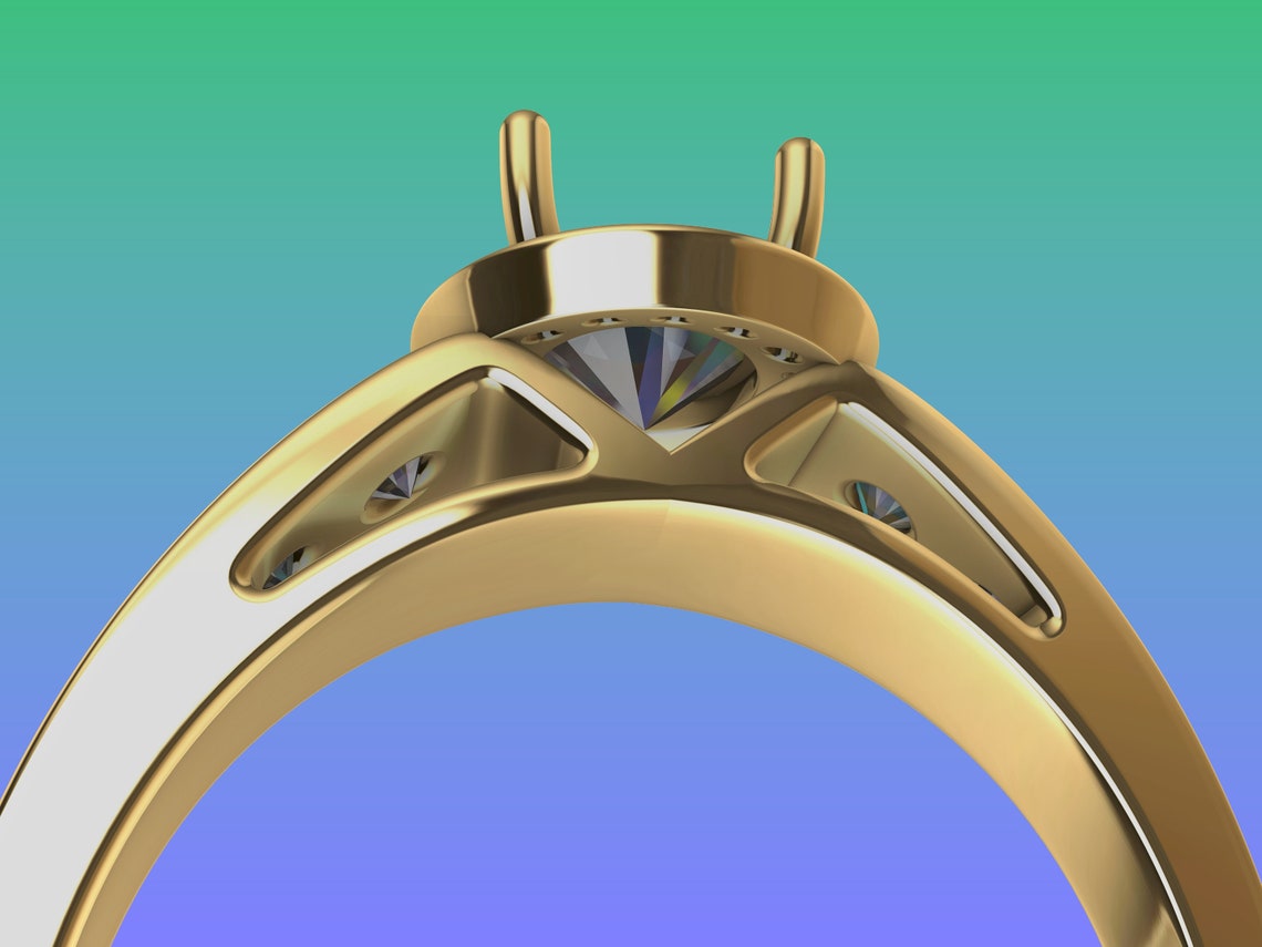 Solitaire Engagement Ring 3D CAD Digital Model | Etsy