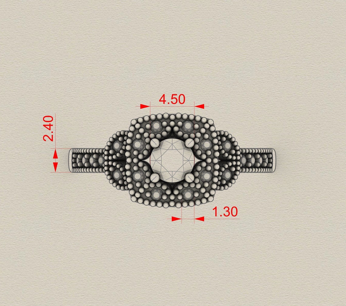 Solitaire Engagement Ring 3D CAD Digital Model | Etsy