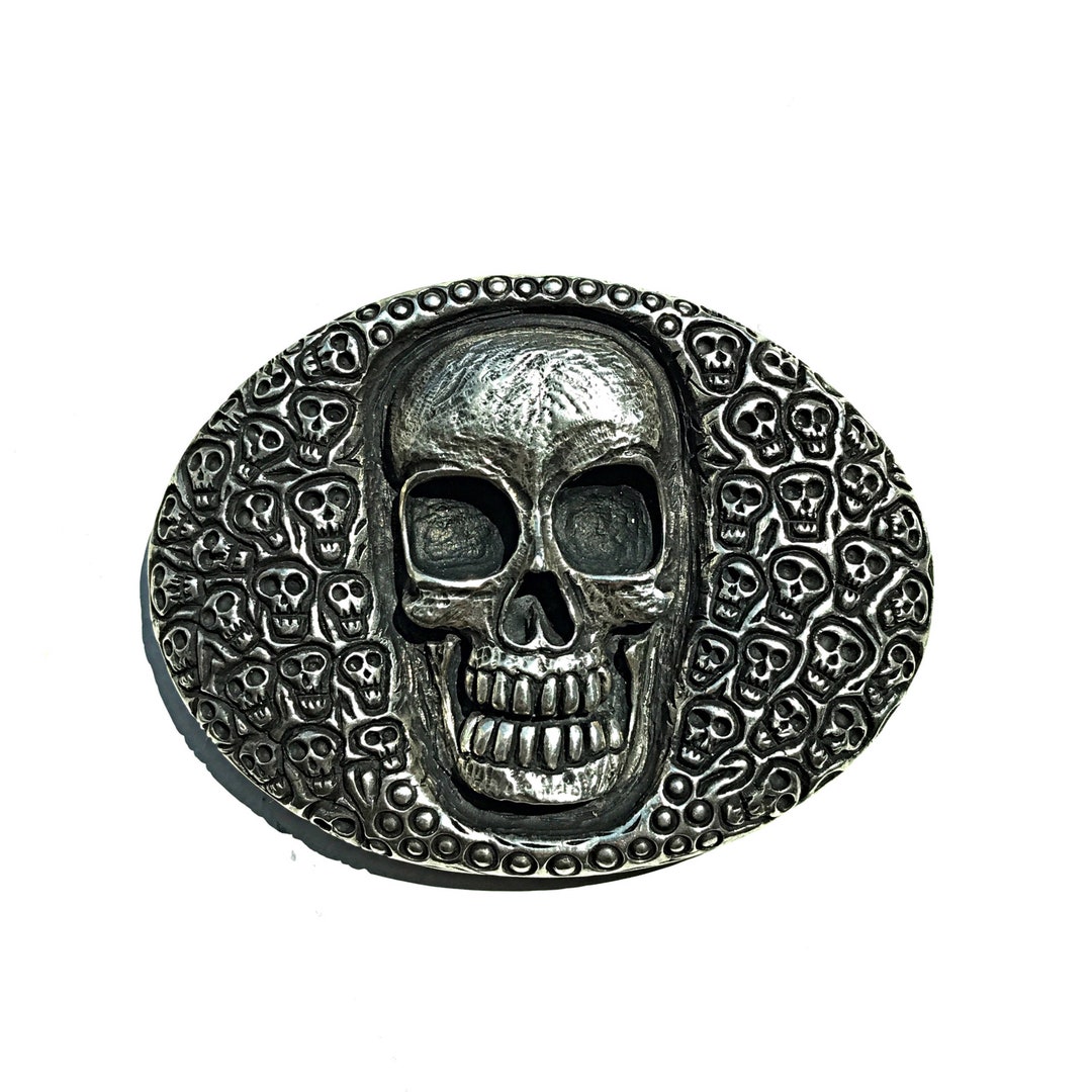 Handmade Sterling Silver Skull Heads Belt Buckle - Etsy
