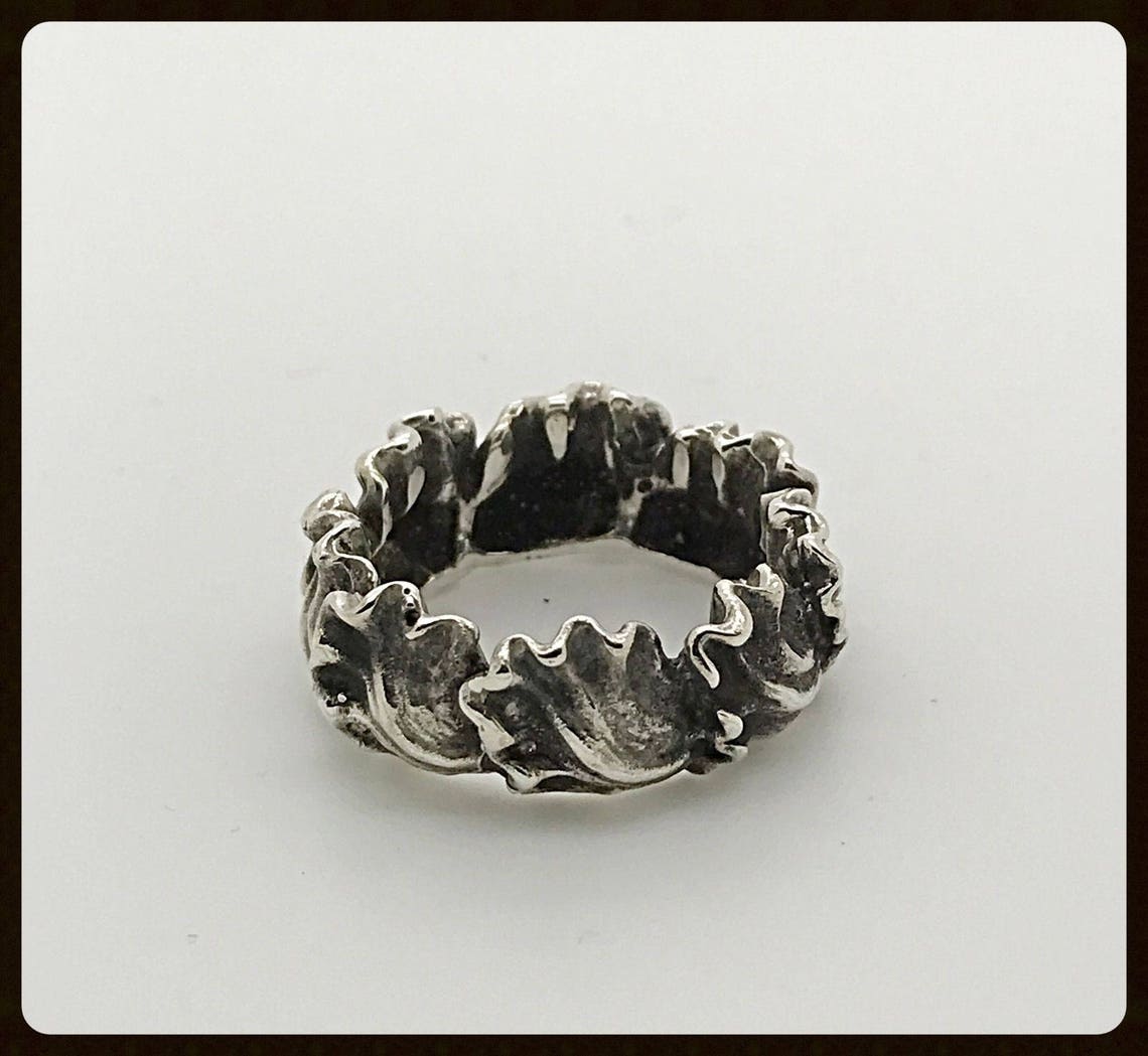 Grapes Leaves Silver Band Ring - Etsy