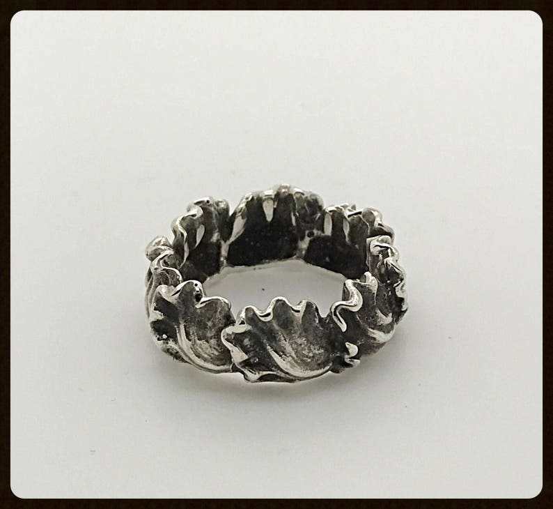 Grapes Leaves Silver Band Ring - Etsy