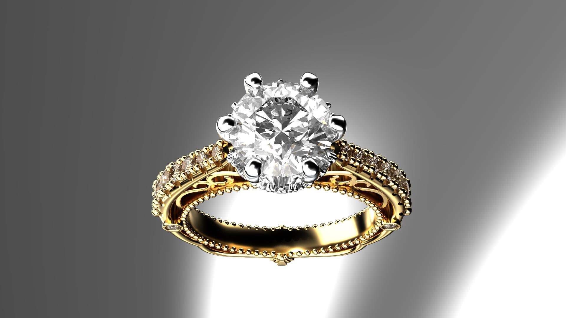 Solitaire Engagement Ring 3D CAD File - Etsy