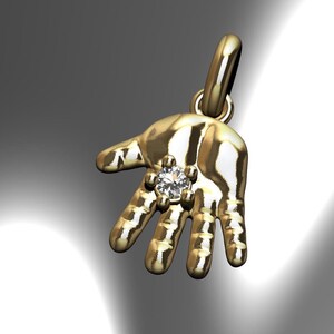 Baby Foot or Hand Gold & Diamond Pendant - Etsy
