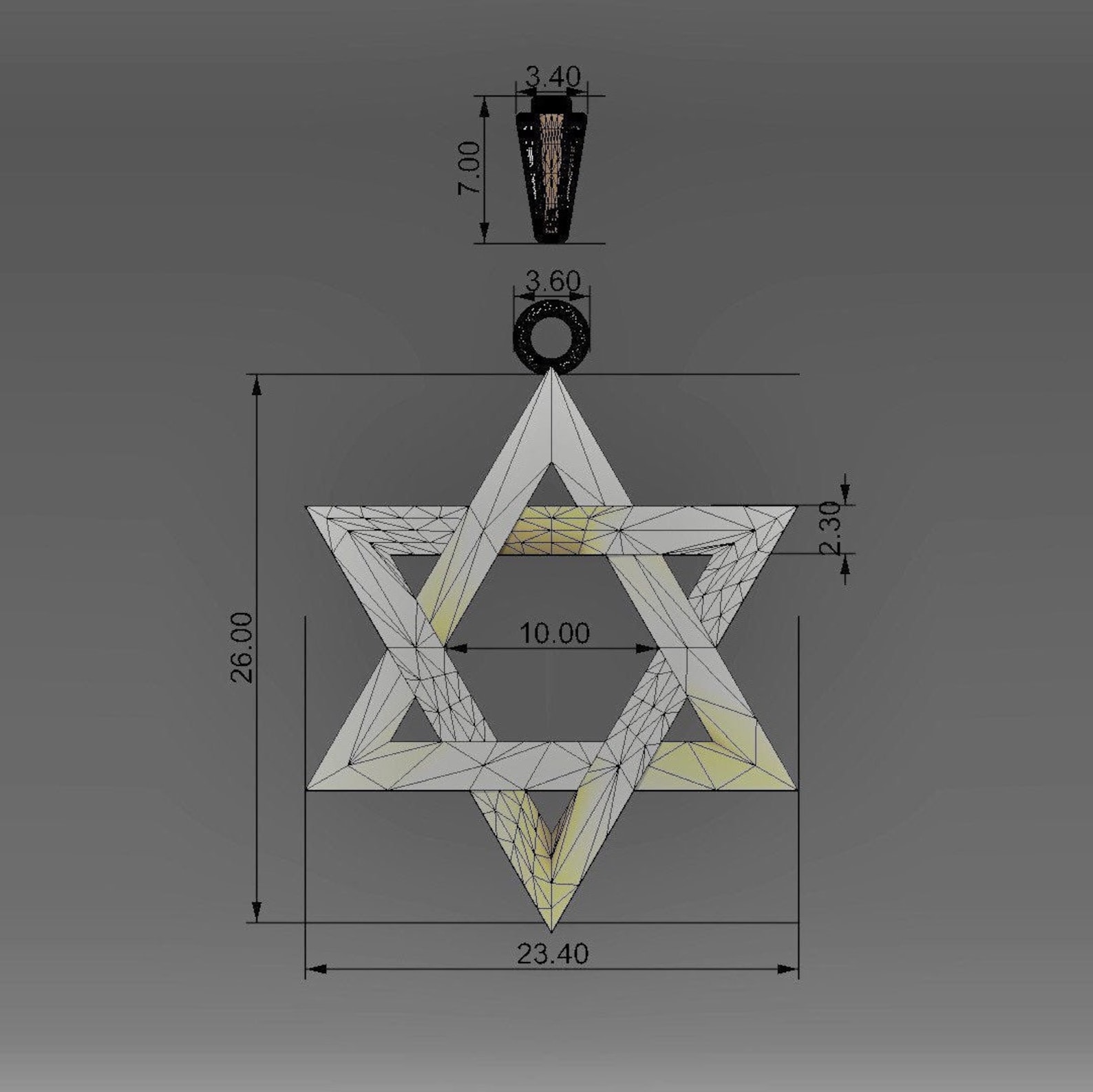 Star of David Pendant 3D CAD Model STL File - Etsy