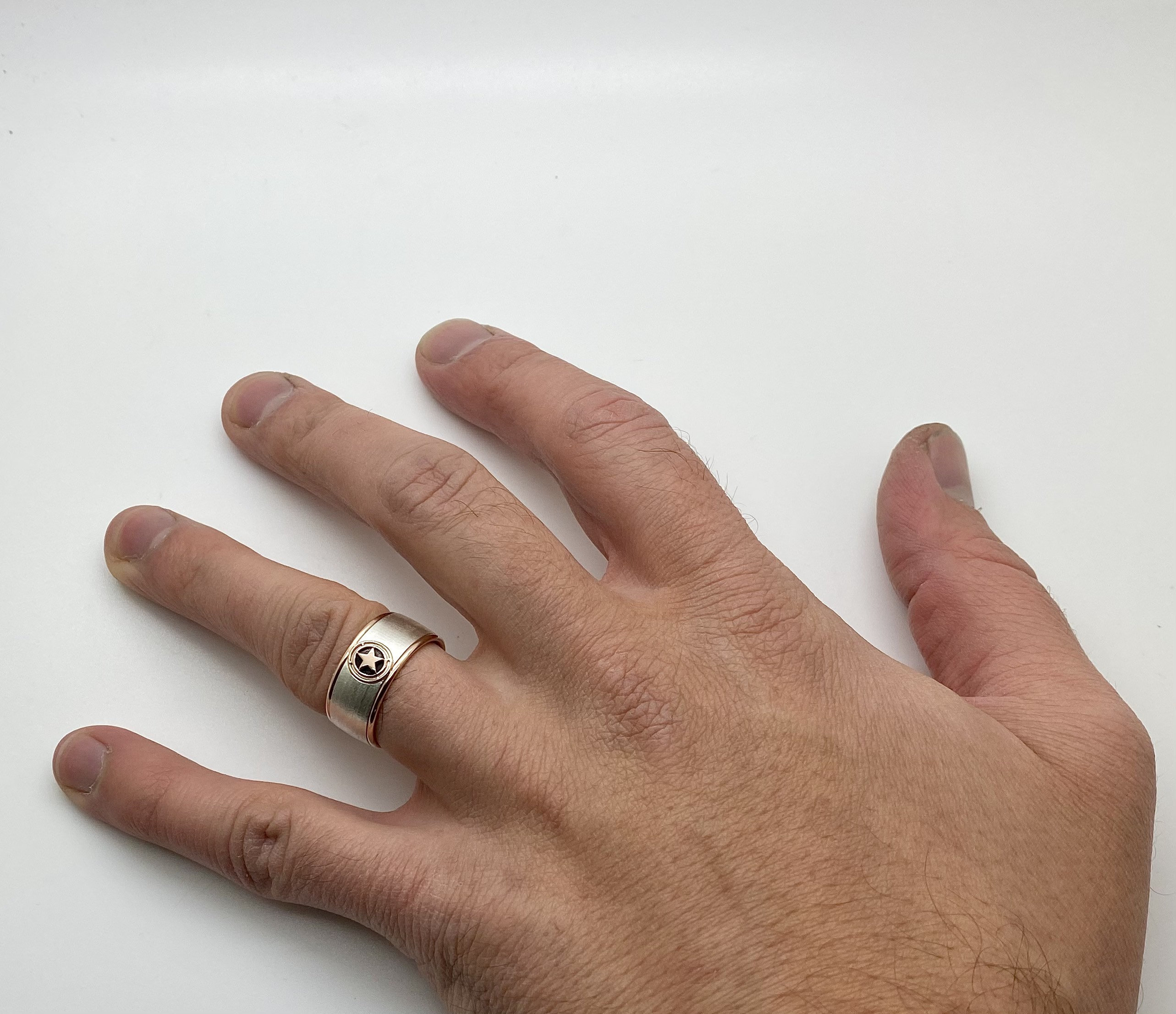 Captain America Platinum & Gold Band Ring - Etsy