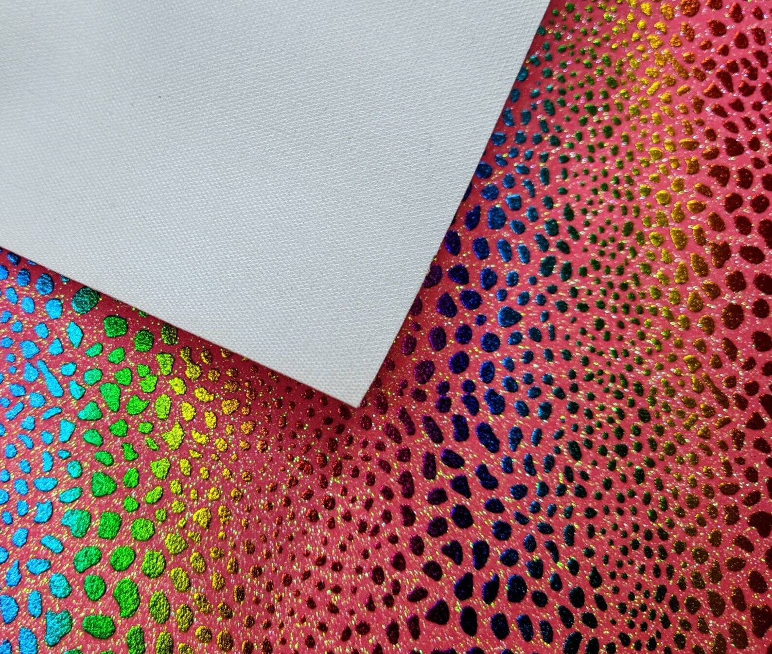 Rainbow Animal Print Fine Glitter Canvas - 12x52" ROLL - Embroidery ...