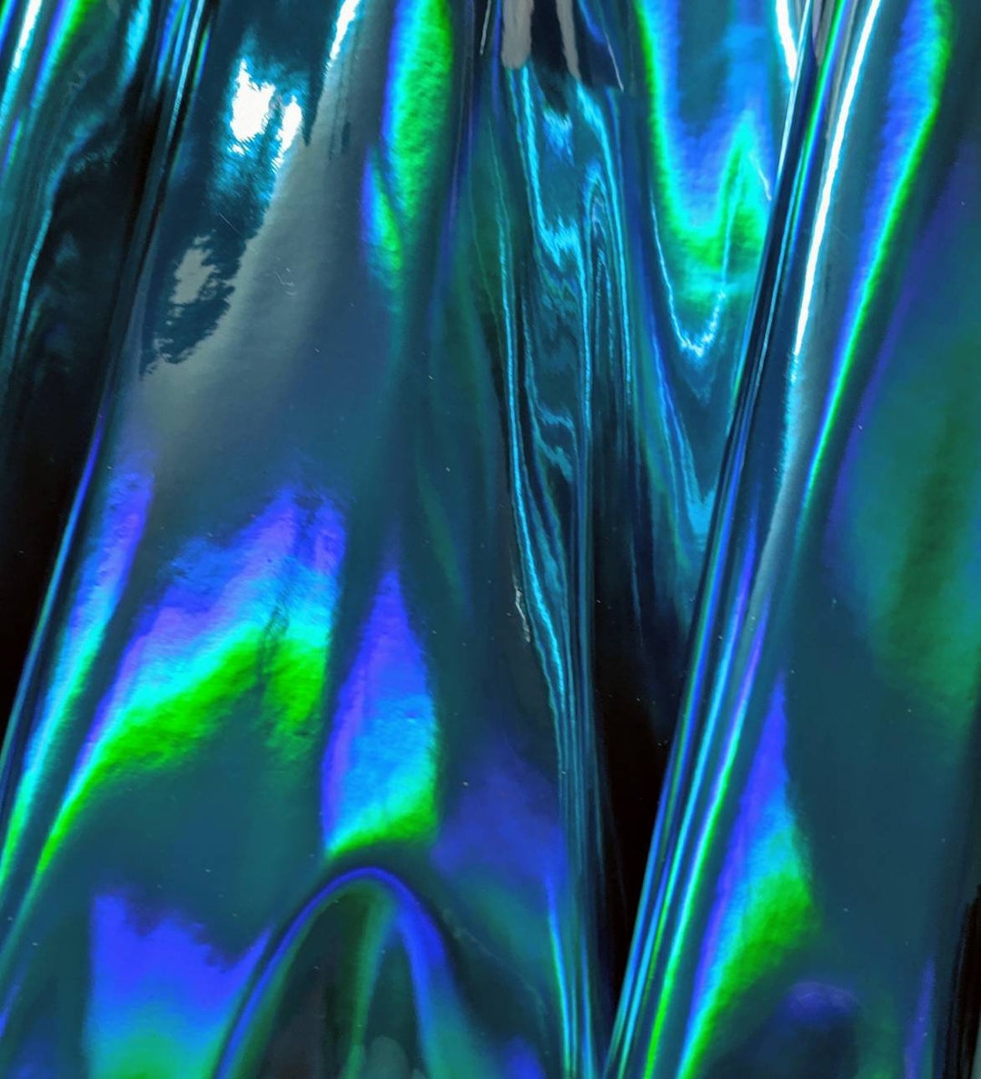 Teal Blue Prismatic Holographic Embroidery Vinyl 9x12 SHEET Canvas ...