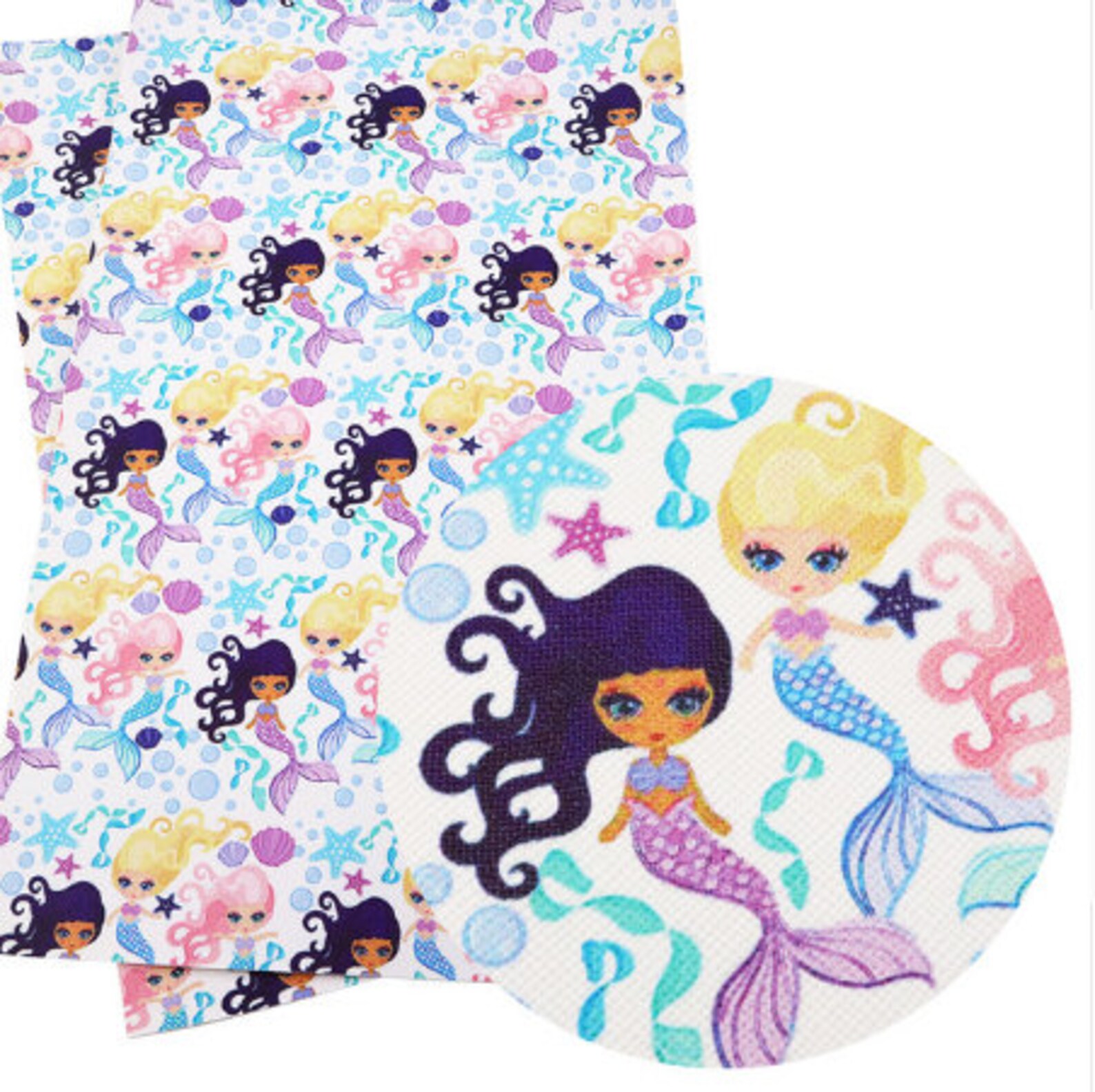 Mermaid Printed Vinyl Sewing Leather Hair Bow Vinyl In | Etsy