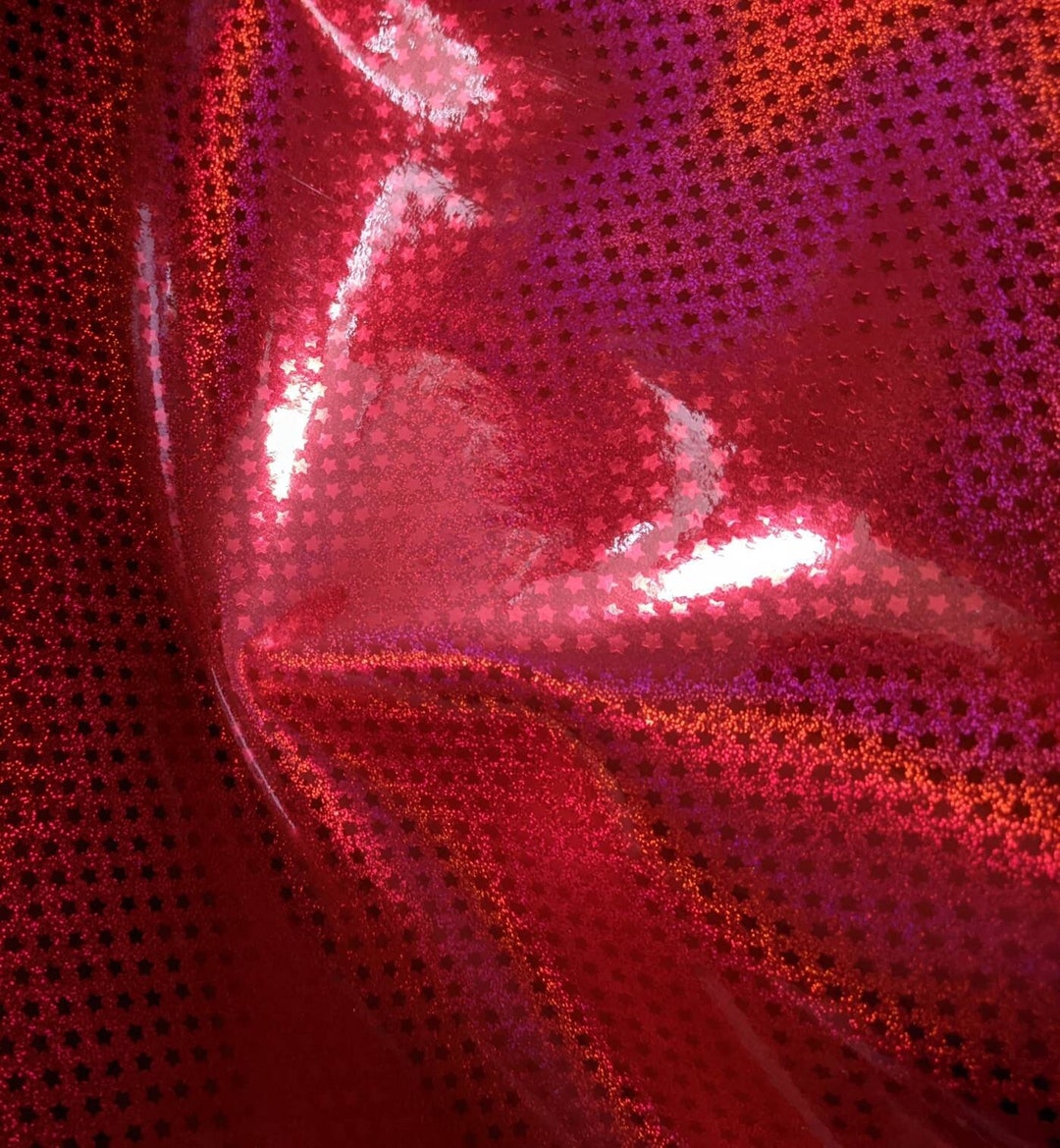 Red Star Holographic Vinyl - 9x12" SHEET Embroidery Canvas Backed Vinyl ...