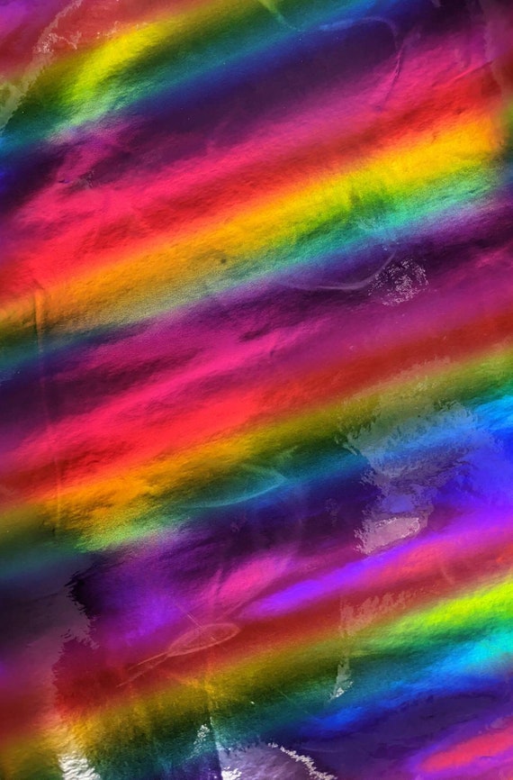 Rainbow Holographic Vinyl 9x12 SHEET Primary Rainbow - Etsy