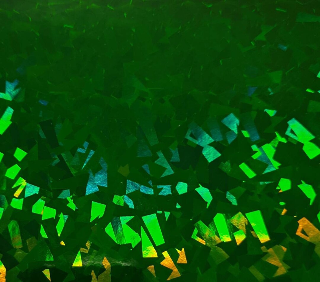 Green Shattered Holographic Vinyl - 8x12" SHEET - Embroidery Canvas ...