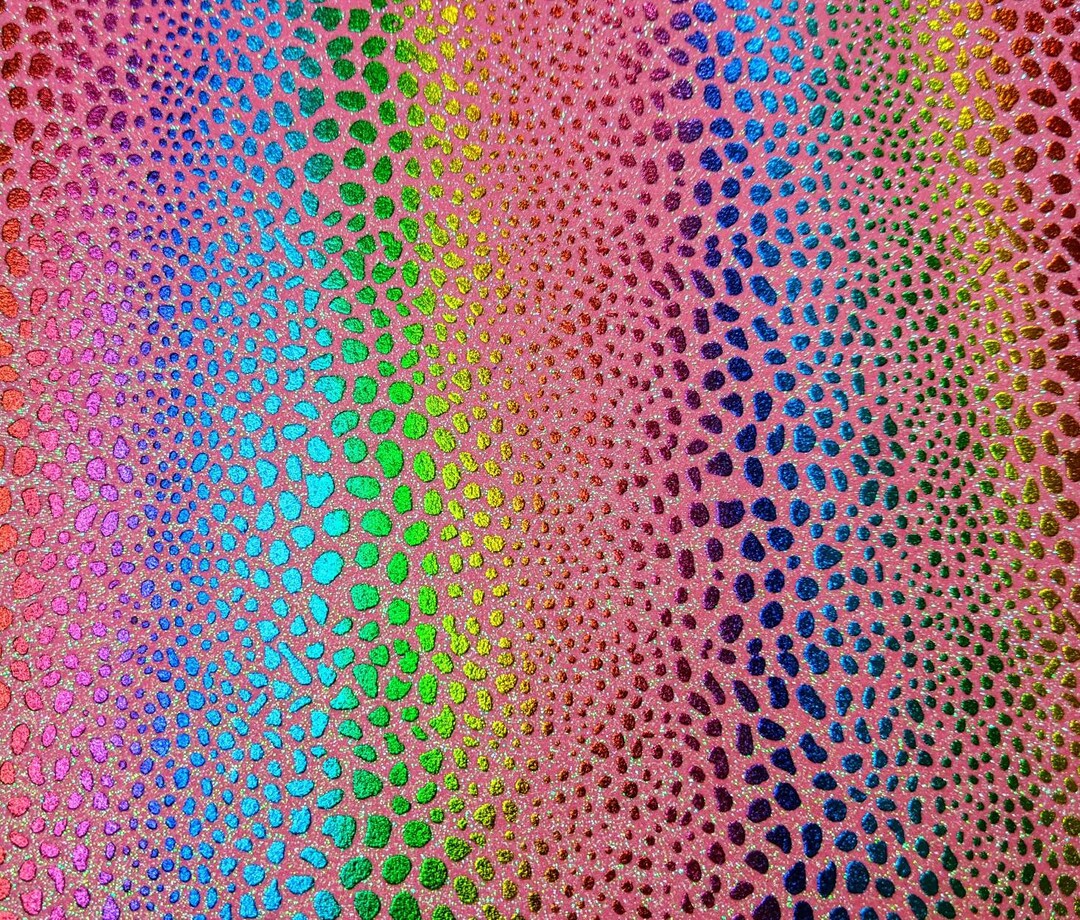 Rainbow Animal Print Fine Glitter Canvas - 9x12" SHEET - Embroidery ...