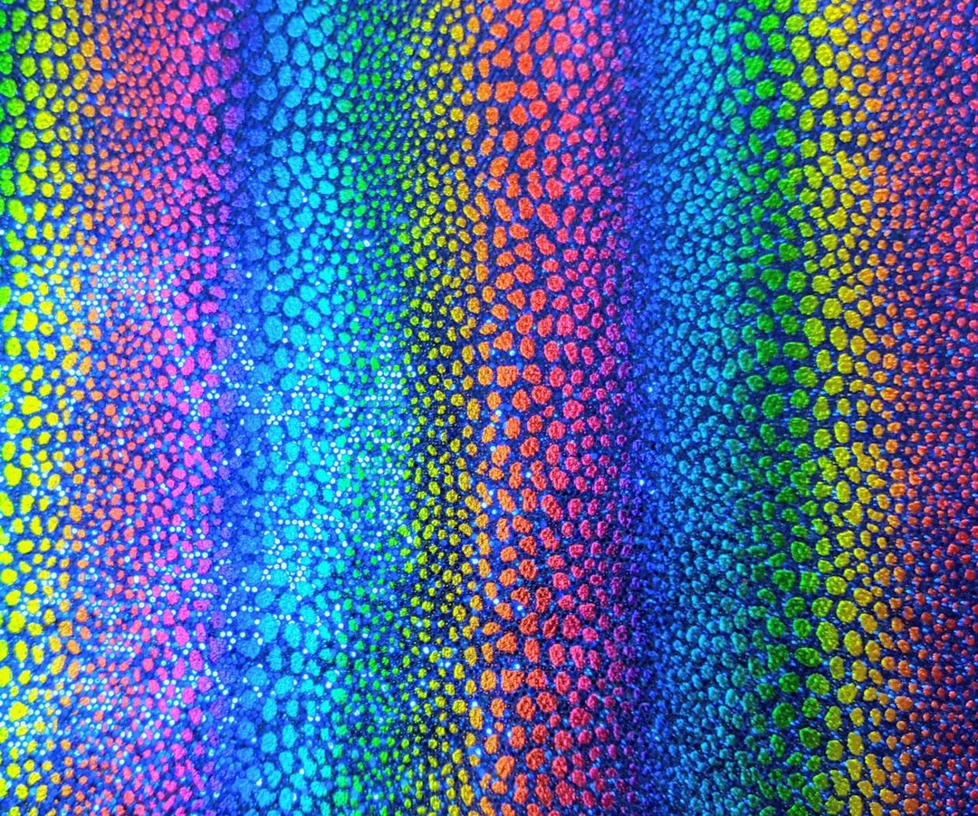 Rainbow Animal Print Fine Glitter Canvas - 9x12" SHEET - Embroidery ...