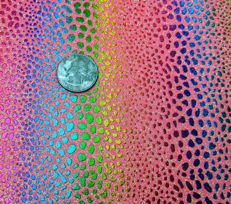 Rainbow Animal Print Fine Glitter Canvas - 9x12" SHEET - Embroidery ...