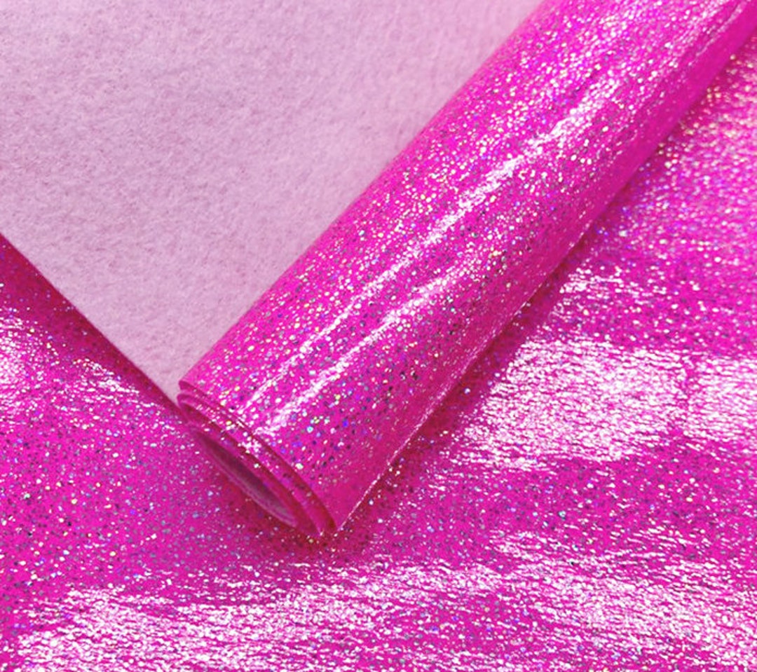 Pink Sparkle Holographic Vinyl, 9x12 SHEET, Embroidery Vinyl, Felt ...