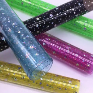 Red Jelly Tinted Holographic Stars Vinyl Sheet - 9x12" Sheet Embroidery ...