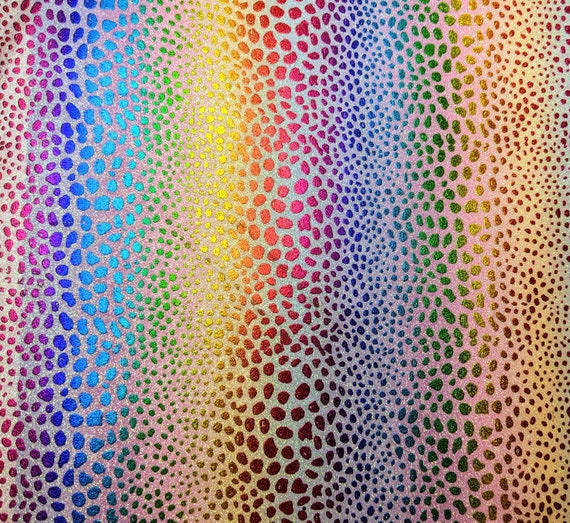 Rainbow Animal Print Fine Glitter Canvas 9x12 SHEET | Etsy