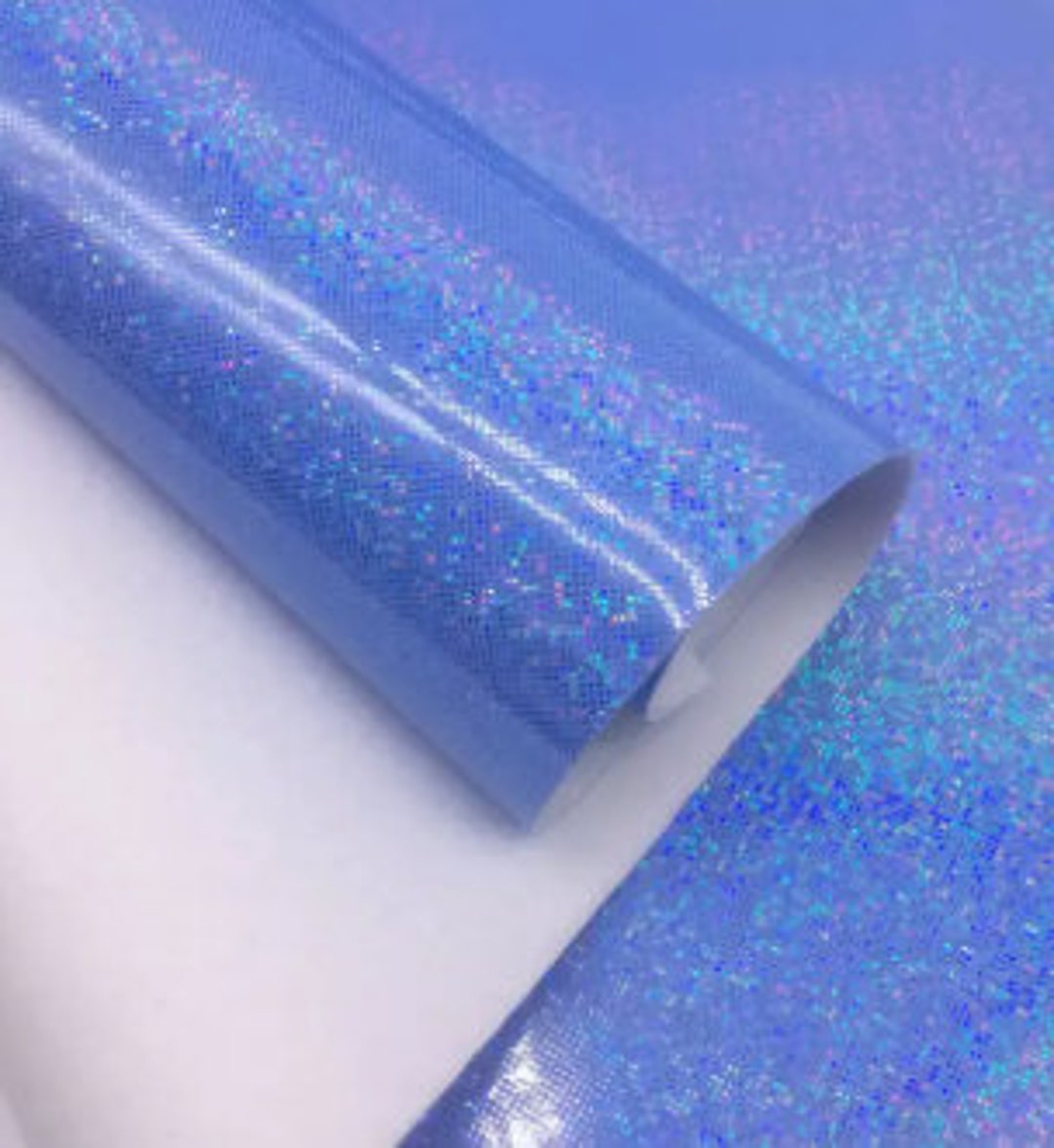 Sky Blue Sparkle Holographic Vinyl, 9x12" SHEET Embroidery Vinyl ...