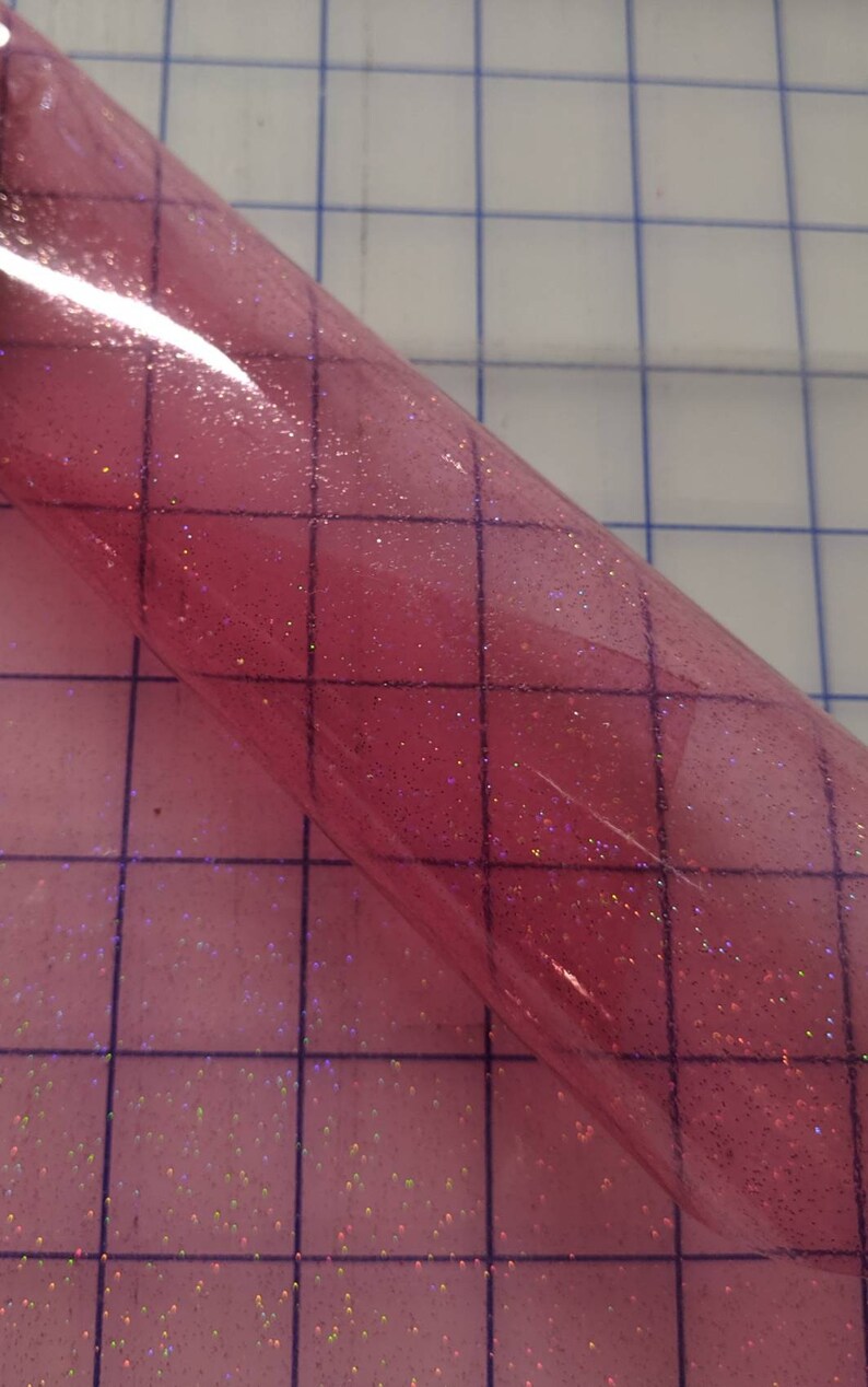 Pink Tinted Glitter Vinyl Sheet - 9x12" Sheet Embroidery PVC Film ...