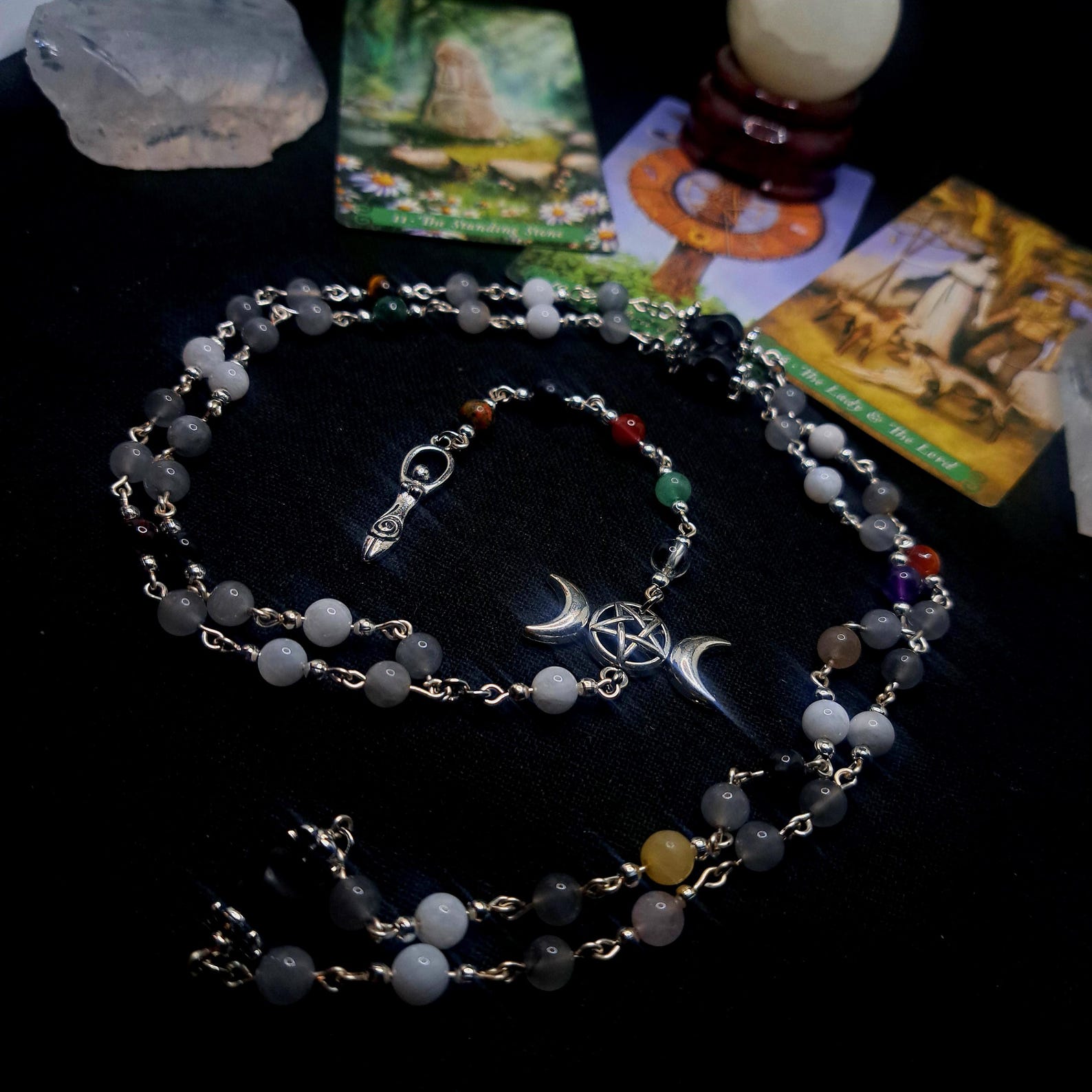 Wheel of the Year Witch Rosary: Pagan Prayer Beads, Witch's Ladder ...