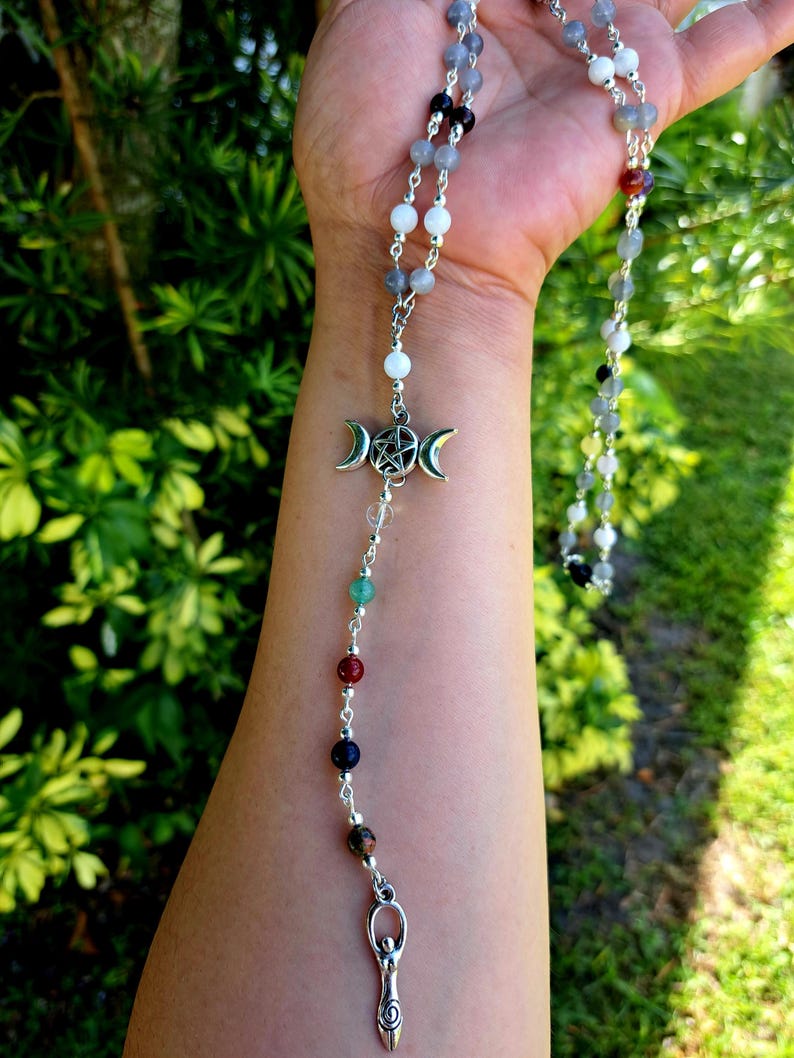 Wheel of the Year Witch Rosary: Pagan Prayer Beads, Witch's Ladder ...