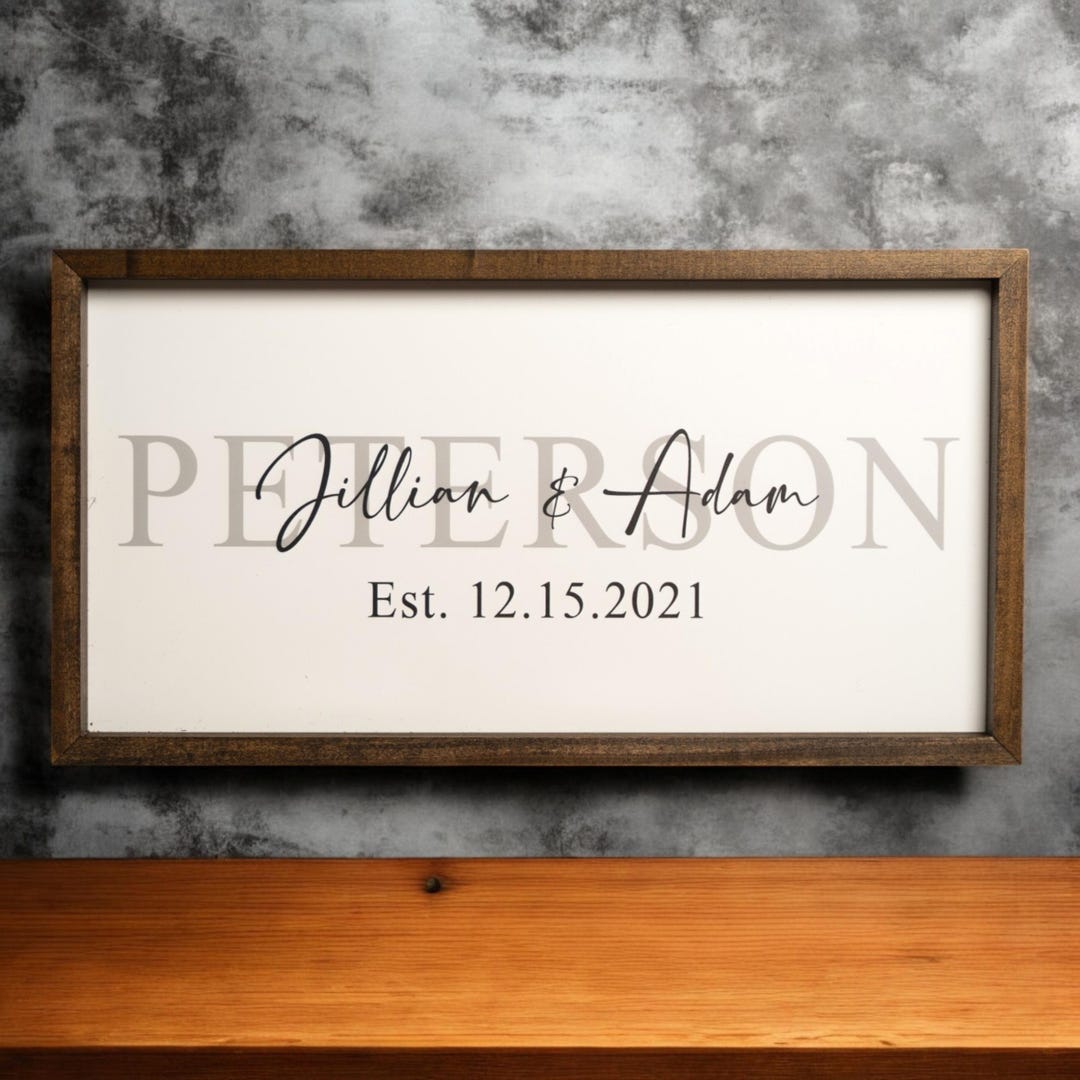 Personalized Last Name Sign With Names & Established Date, Anniversary ...
