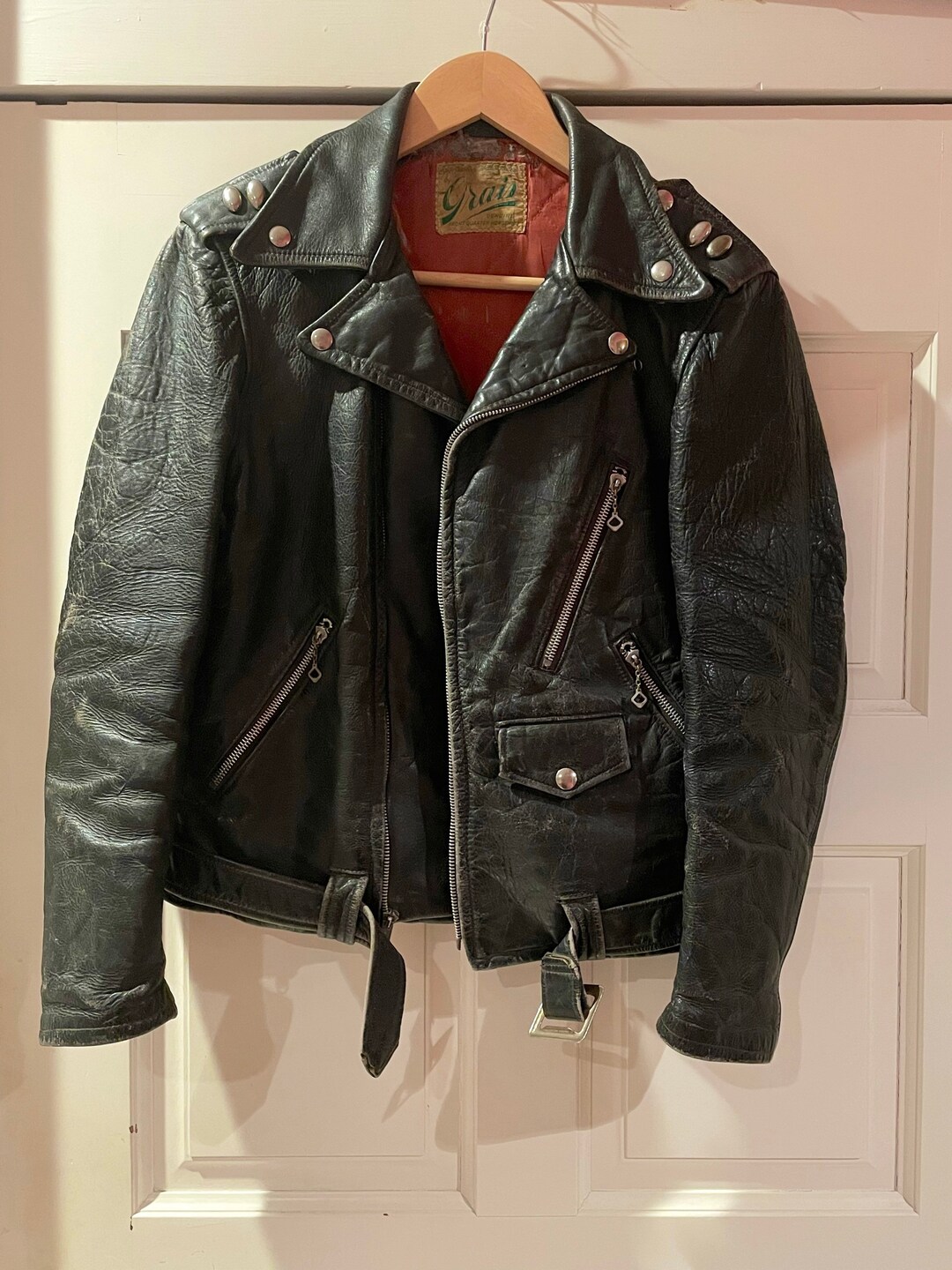 1950s 50s Grais Leather Motorcycle Biker Jacket - Etsy