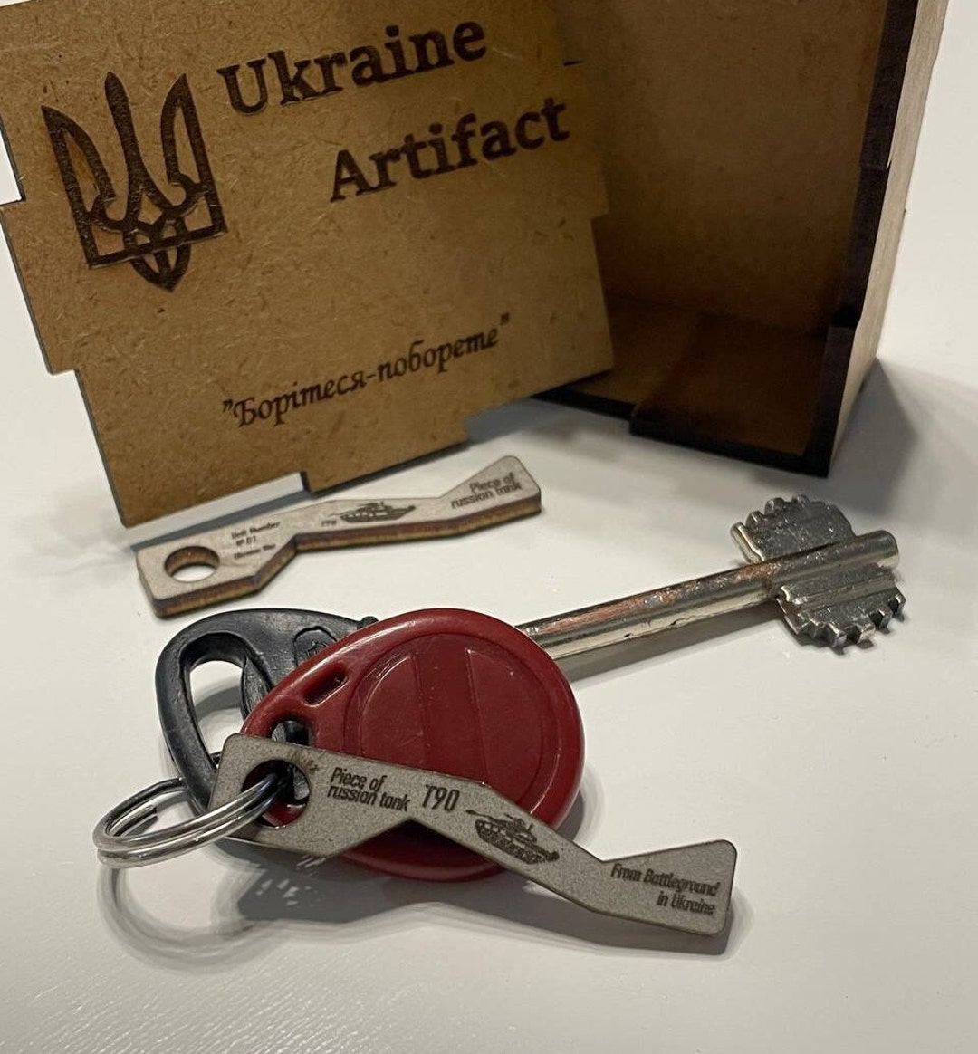Ukrainian Mini Token Brutal Keychain, Military Gift, Piece of Russian ...