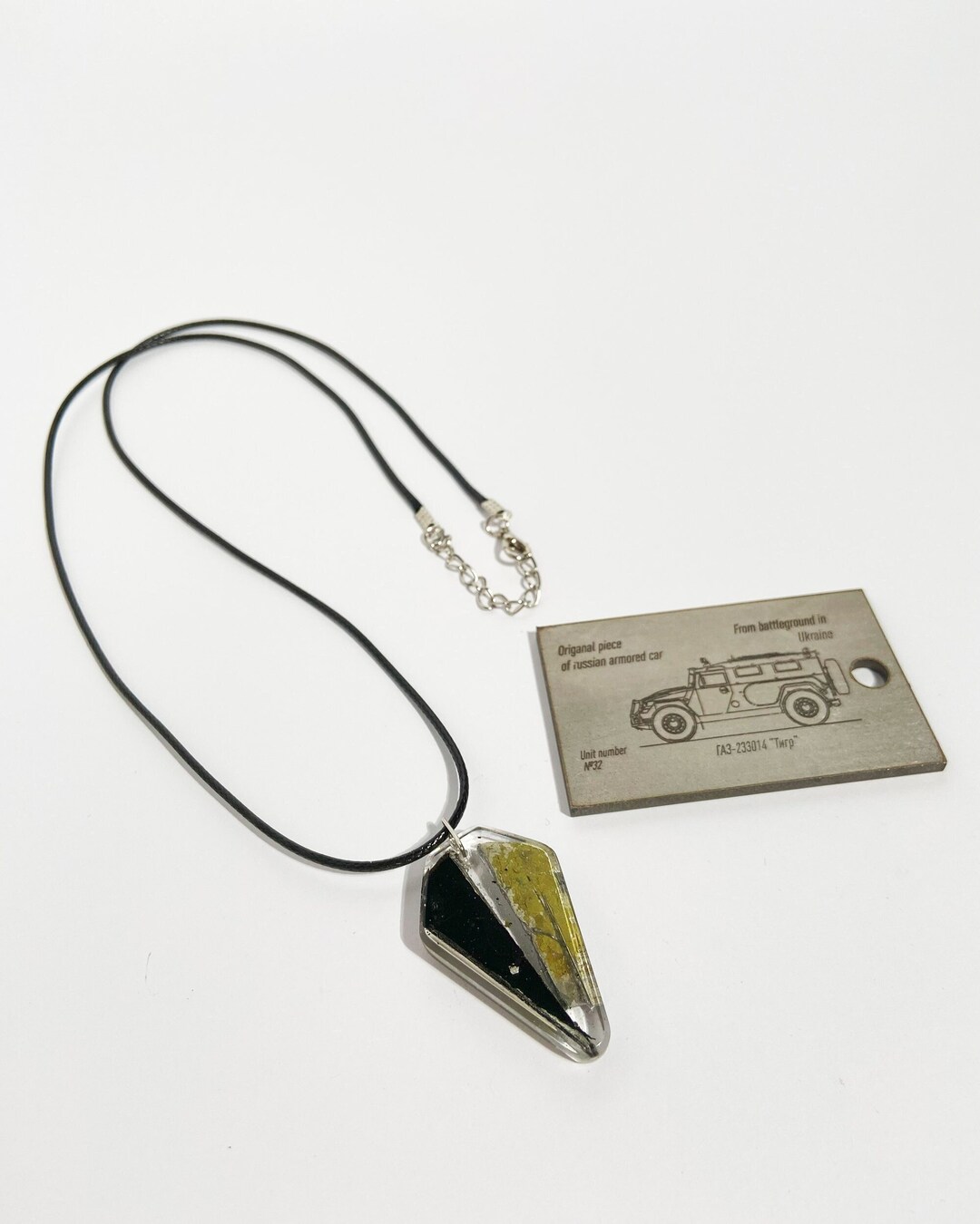 Pendant and Keychain From Burned Russian Car, Set of Ukraine Military ...