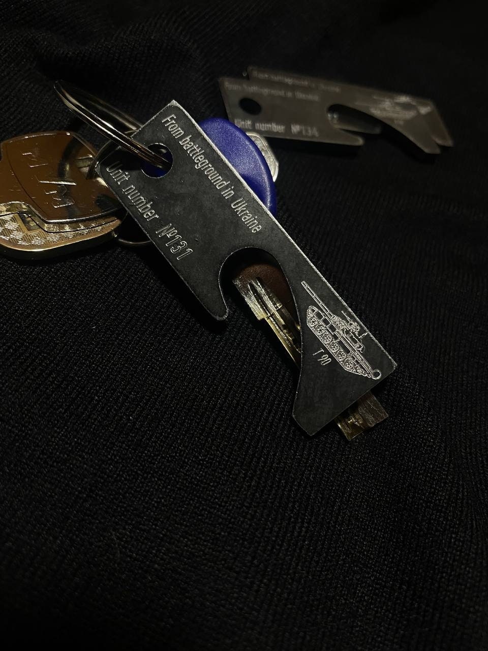Metal Keychain of Burned Panzer Armor, Men's Ukrainian Brutal Keychain ...