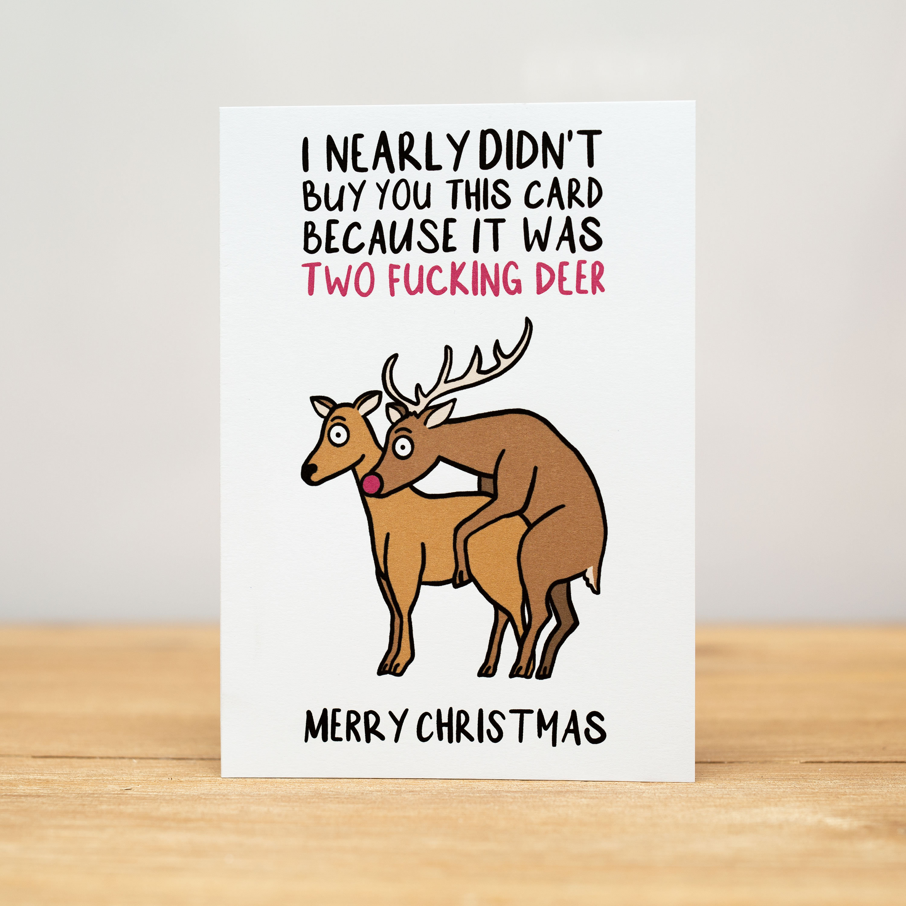 Christmas Card Funny Two Fucking Deer Etsy Australia