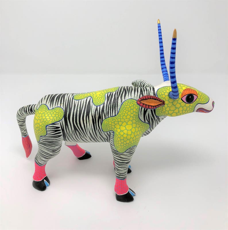 Hand Carved and Painted Oaxaca Art Large Bull - Etsy