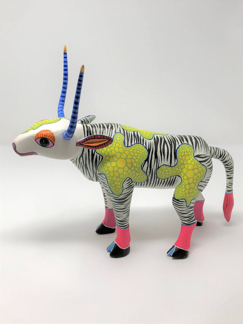 Hand Carved and Painted Oaxaca Art Large Bull - Etsy